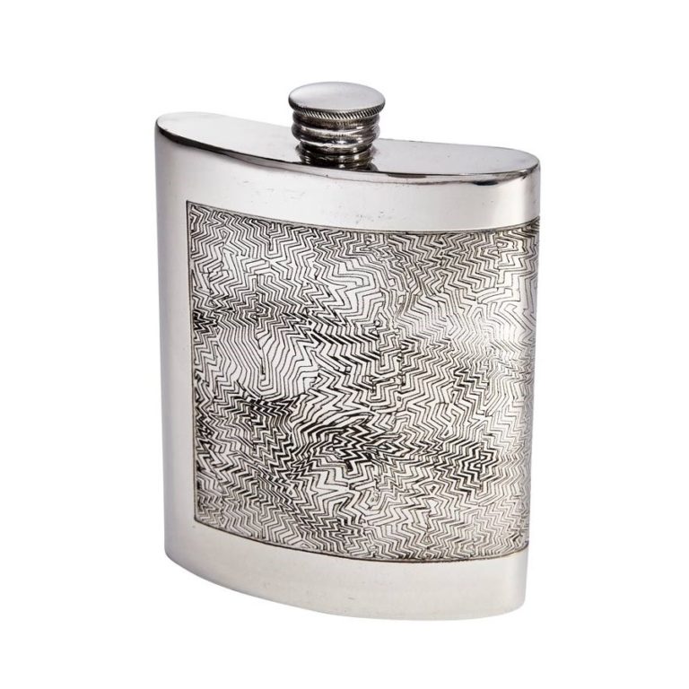 Personalised 6 oz Red Room Pewter Kidney Flask | FlaskStore Engraved ...
