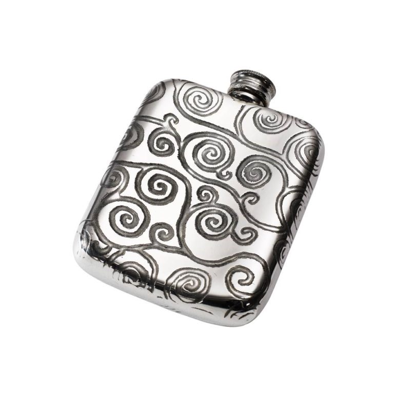 Personalised 4 oz Tree of Life Pewter Pocket Flask | FlaskStore ...