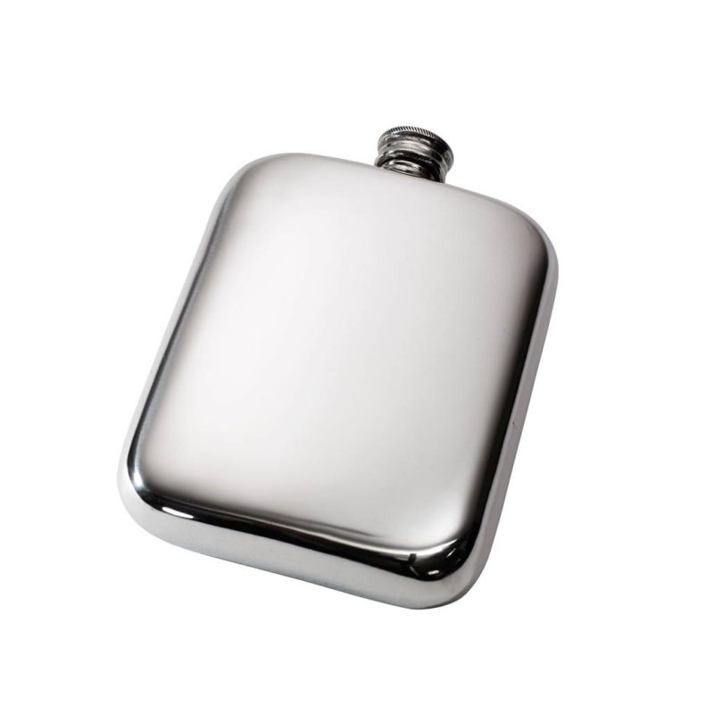 Personalised 6 oz Plain Pewter Pocket Hip Flask | FlaskStore Engraved ...