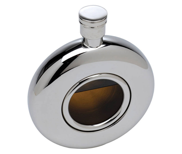 Personalised Round Window Hip Flask with Presentation Box